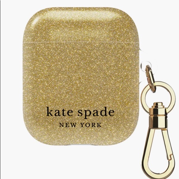 kate spade | Other | Kate Spade Gold Glitter Airpod Case | Poshmark